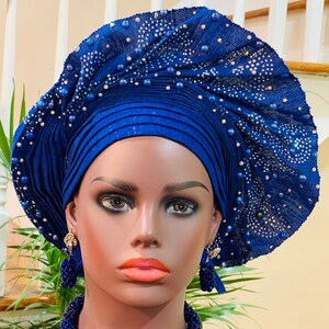 Asoke Auto Gele, African Headwrap, Nigerian Wedding Head Wrap, Handmade ...