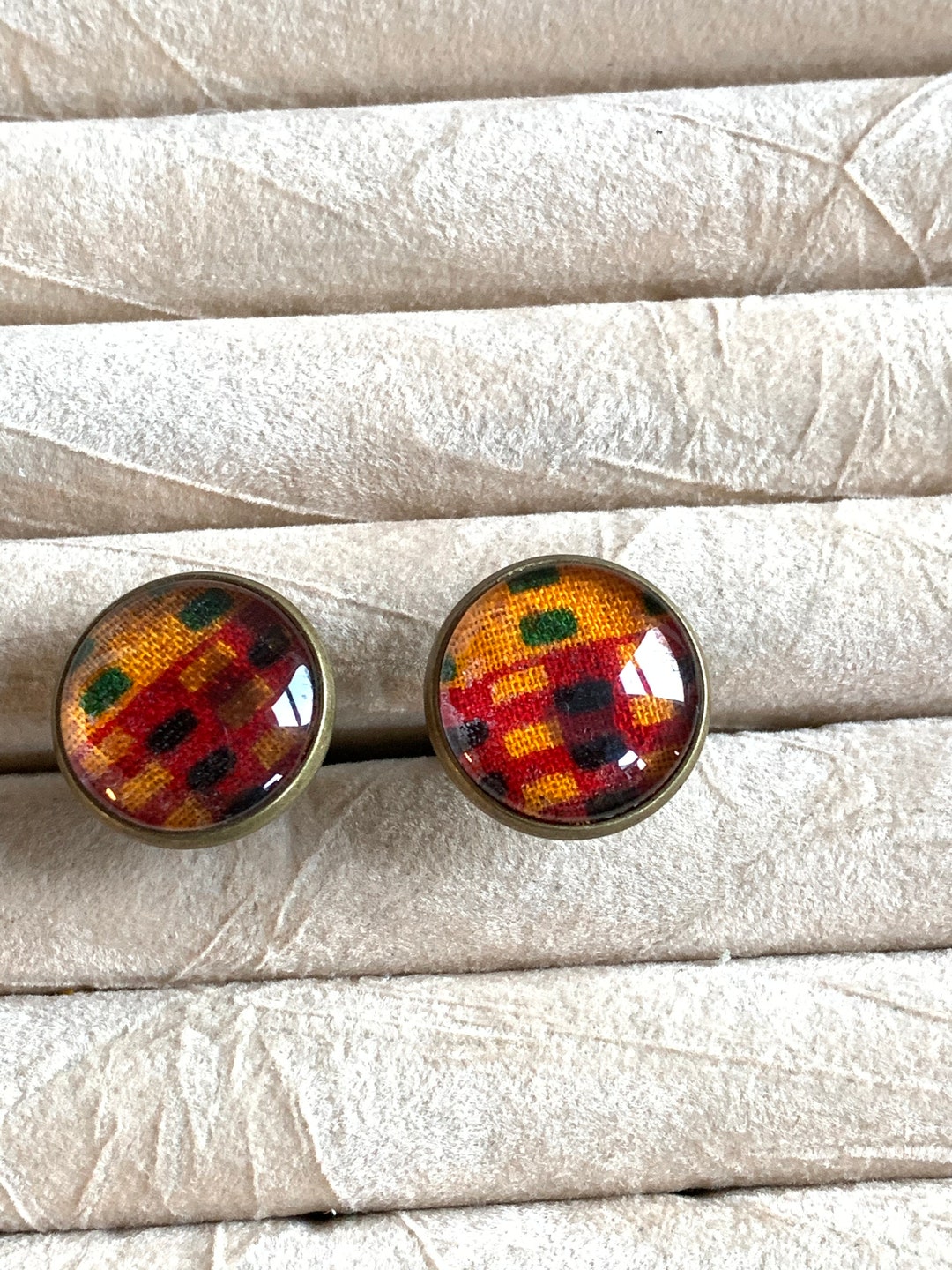 African Fabric Cufflinks, Black History Cufflinks, Gift for Fathers ...