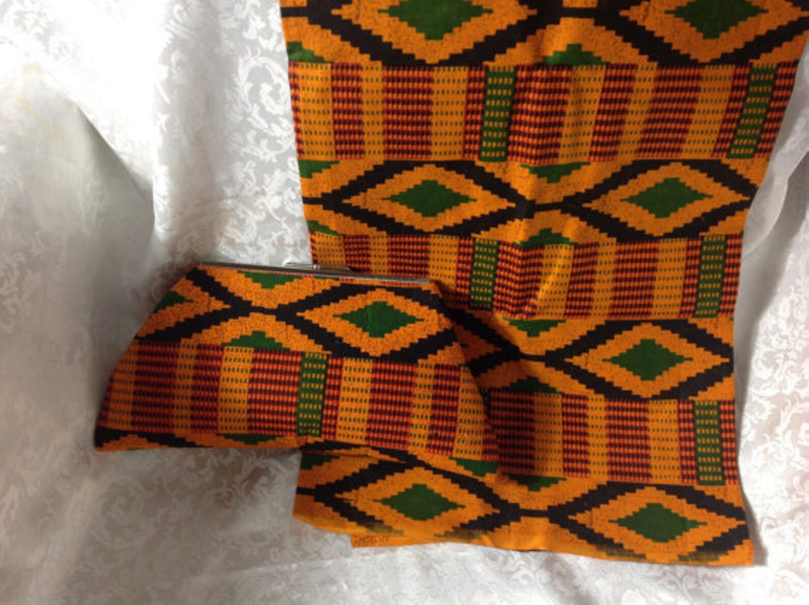 African Fabric Clutch & Wrap Set African Head Wrap Button - Etsy
