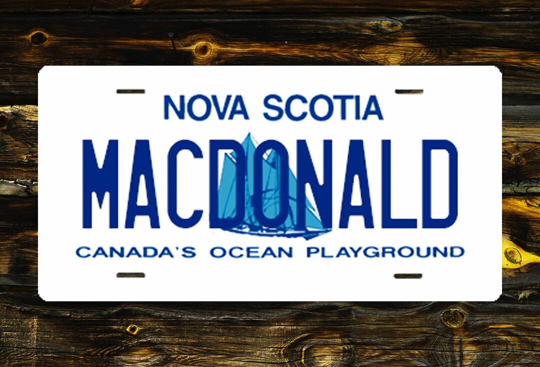 Nova Scotia License Plate, Novelty, Personalized Car, Truck, Bike ...