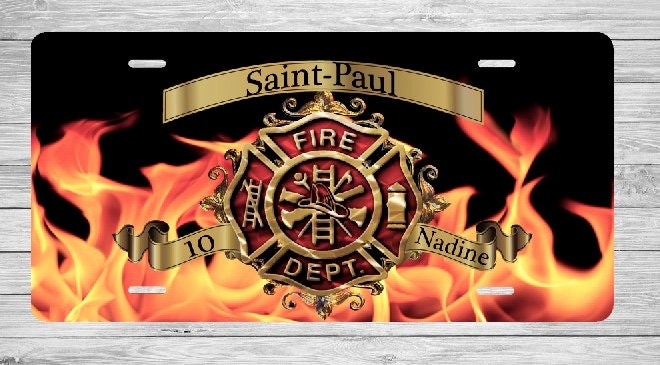Personalized Firefighter’s Car License Plate, Fireman Car Tag, With ...