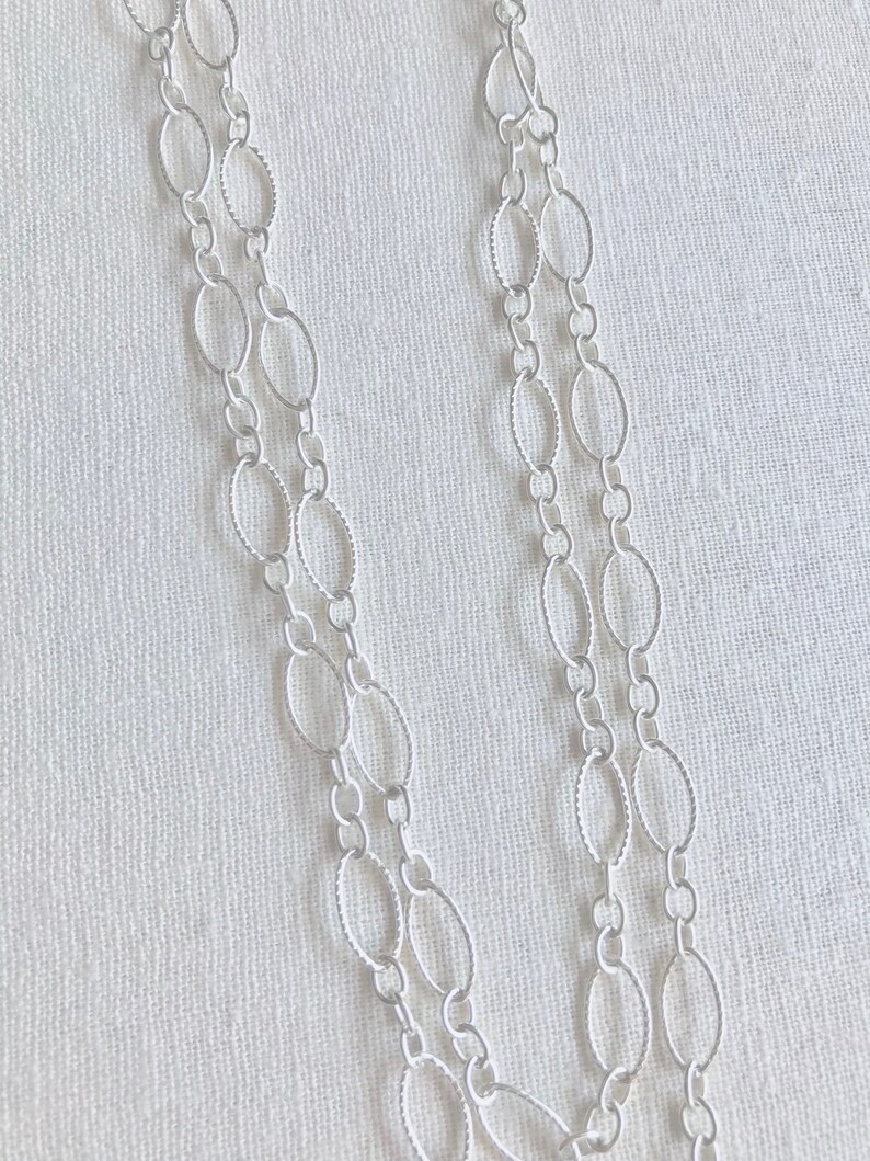 Long Layered Sterling Silver Chain Necklace, Double Layer - Etsy