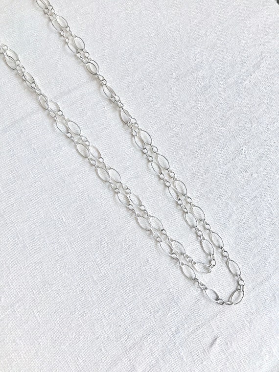 Long Layered Sterling Silver Chain Necklace Double Layer | Etsy