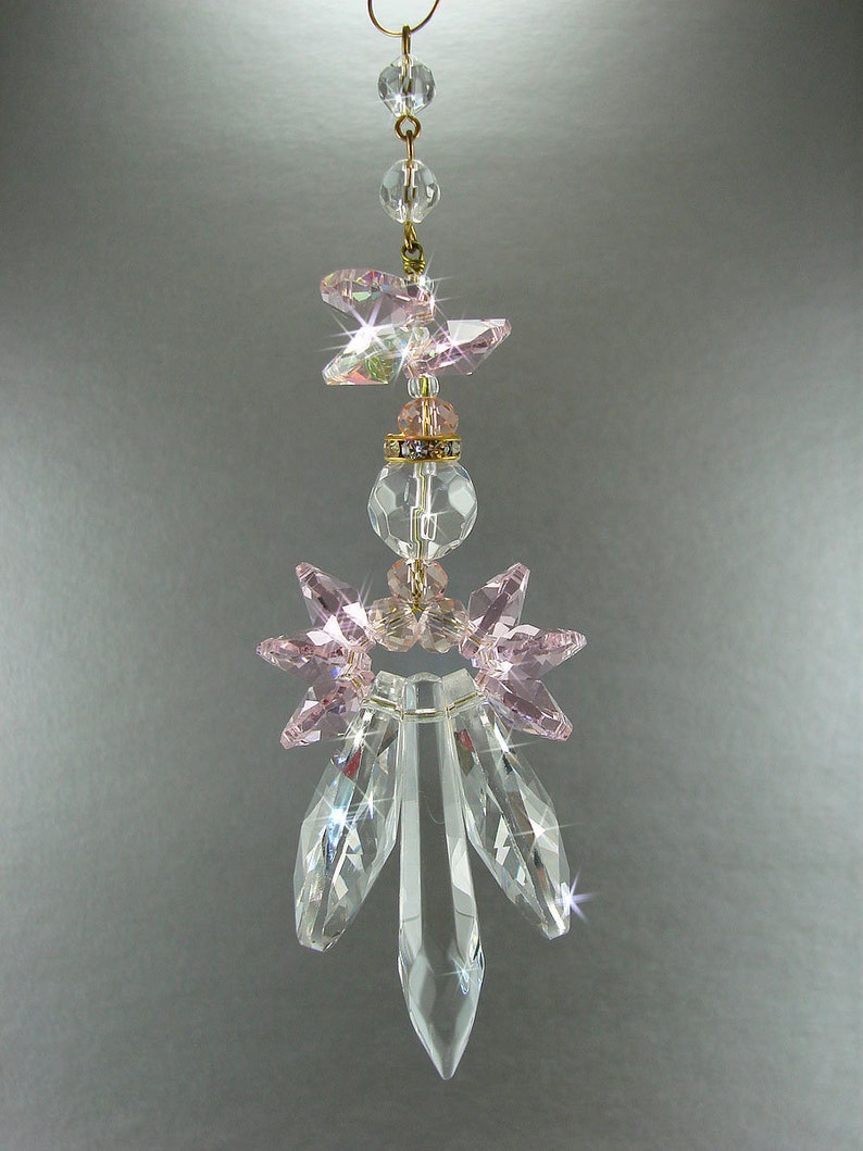 Crystal Angel Suncatcher Medium Large Winged Crystal Aurora Borealis ...