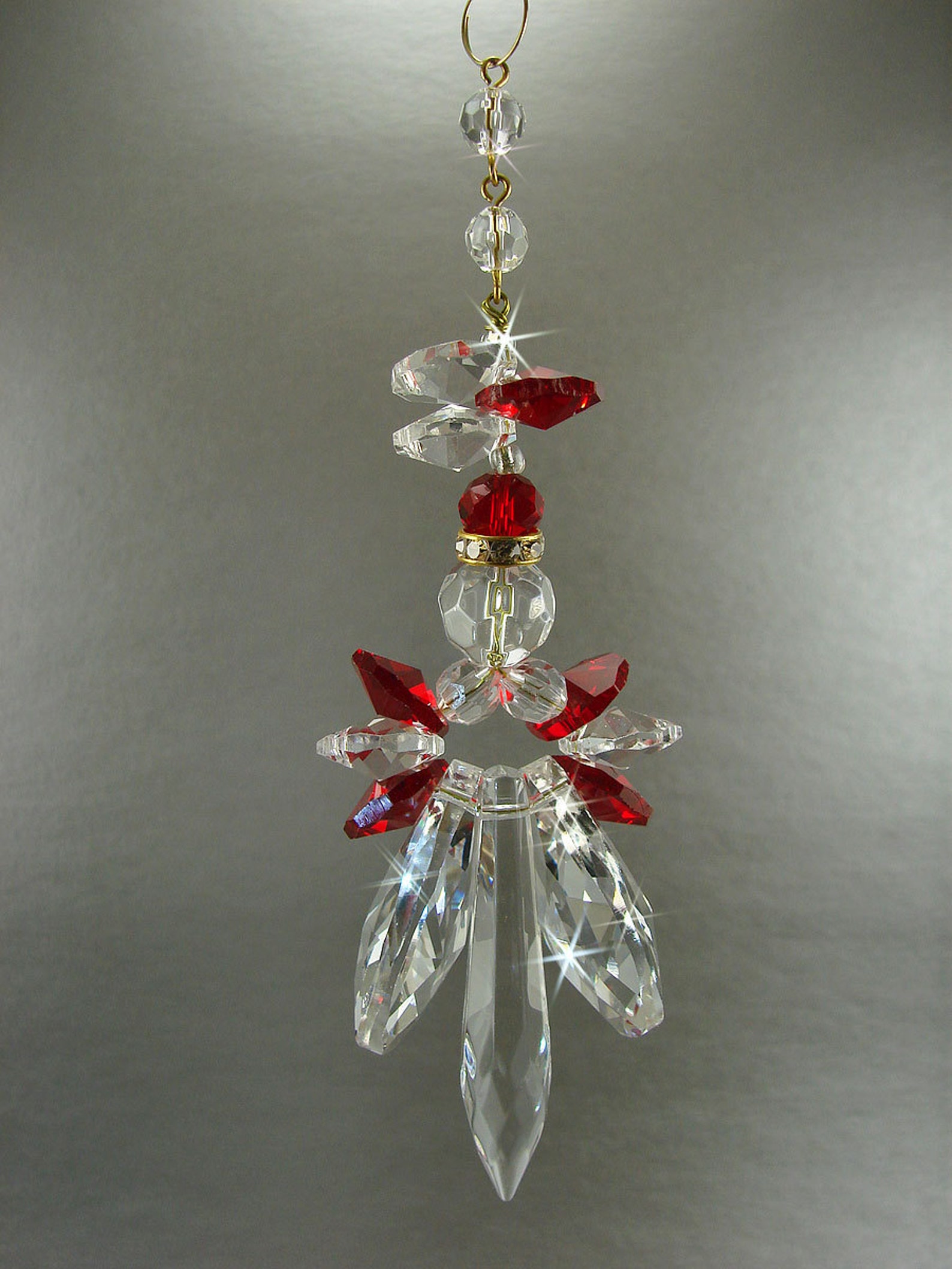 Crystal Angel Suncatcher Medium Large Winged Crystal Aurora Borealis ...