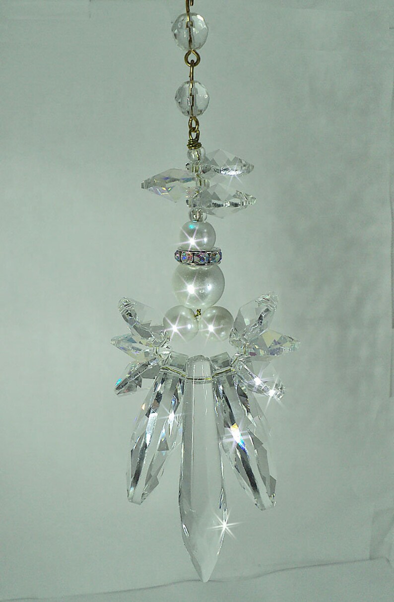 Crystal Angel Suncatcher Medium Large Winged Crystal Aurora Borealis ...