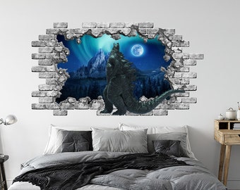3D Godzilla King Wall Decal. Godzilla Movie Vinyl Sticker Murals. New ...