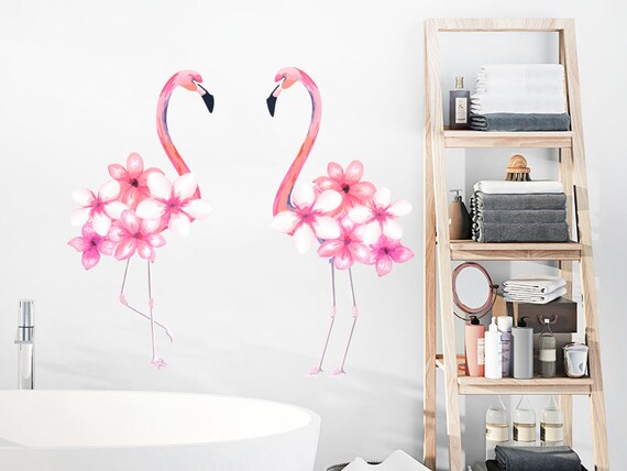 Flamingo Full Color Mural Flamingo Wall Stickers Flamingo - Etsy
