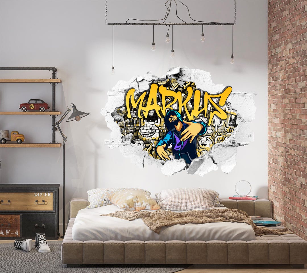 Graffiti Name Wall Decal Custom Teen Room & Playroom Decor Street Style ...