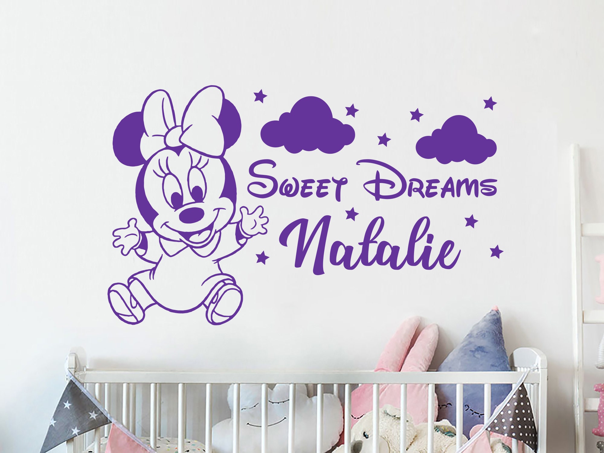 Sweet Dreams Wall Decal Personalized Girl Name Vinyl Sticker | Etsy