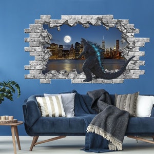 3D Godzilla King Wall Decal. Godzilla Movie Vinyl Sticker - Etsy