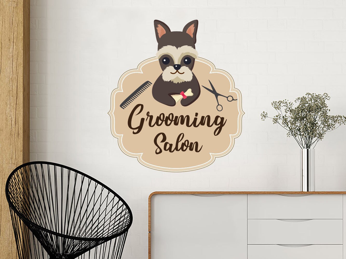 Grooming Salon Full Color Mural Grooming Salon Wall Stickers | Etsy