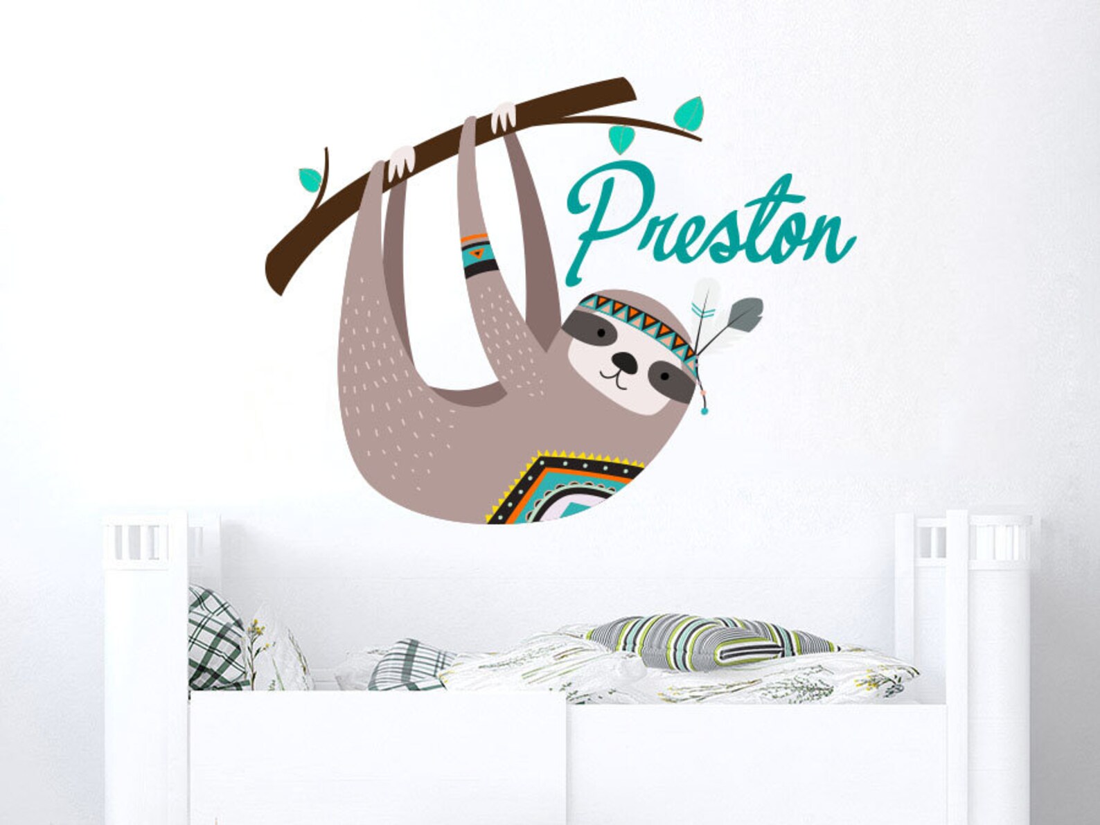 Sloth Personalized Name Wall Decal. Animals Vinyl Stickers. - Etsy
