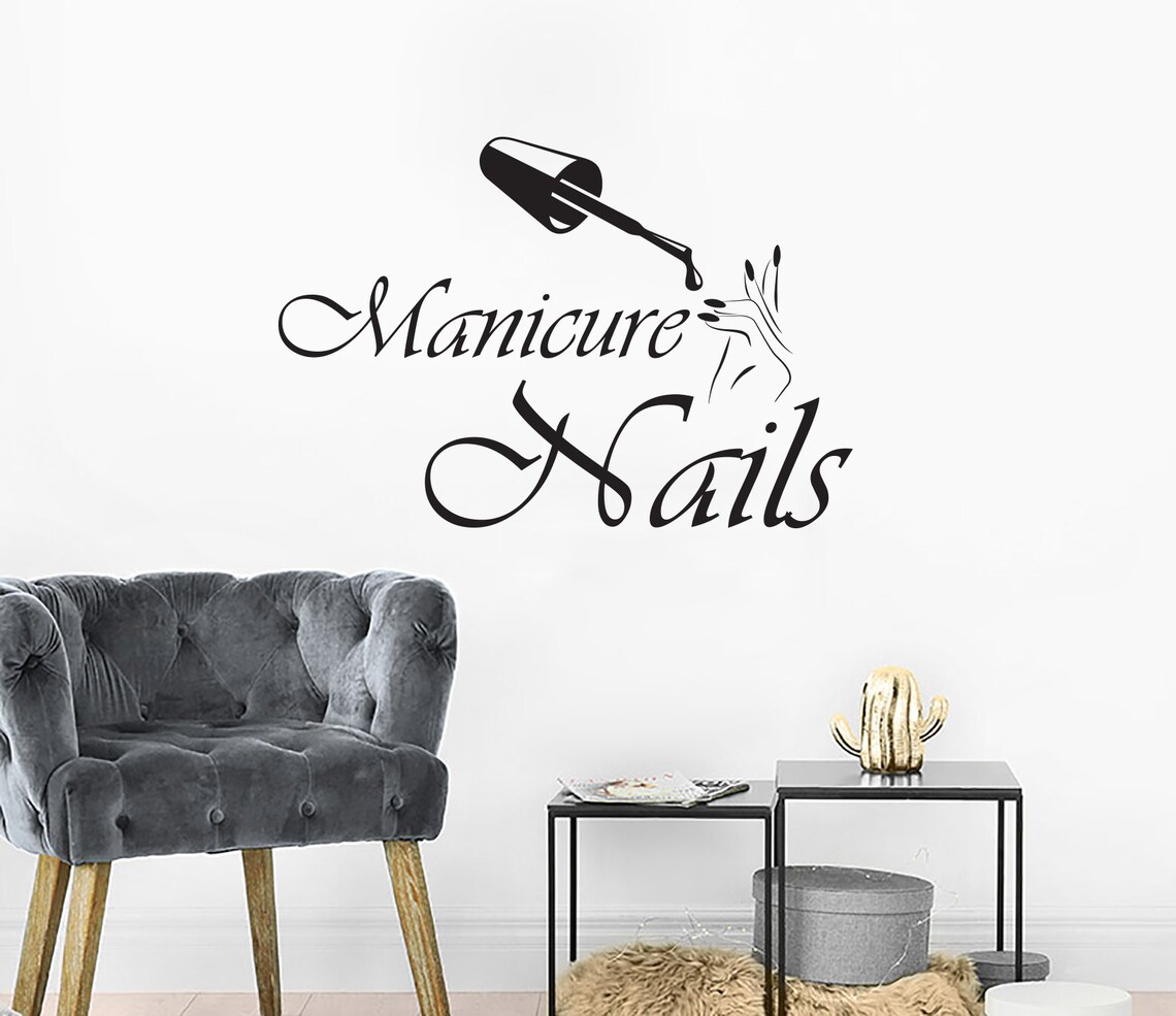 Wall Decal Manicure Vinyl Sticker Decals Beauty Salon Nails | Etsy