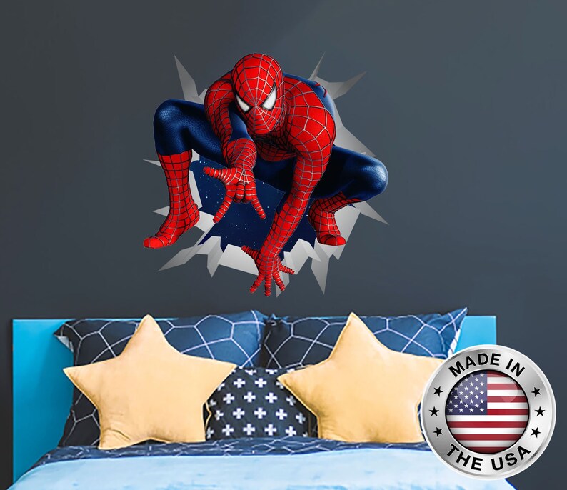 Spiderman Wall Decal. Superhero Vinyl Sticker Murals. - Etsy