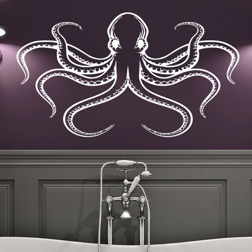 Handcrafted Octopus Tentacles Wall Decal Nautical Bathroom - Etsy