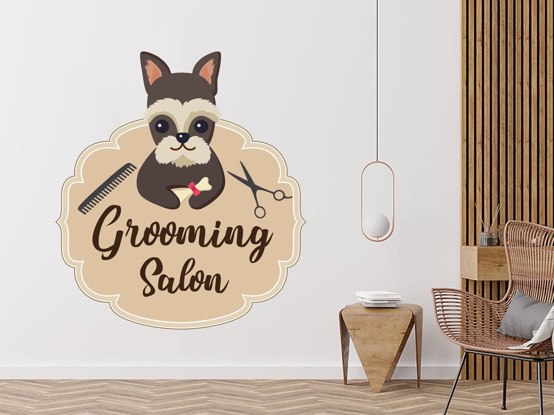 Grooming Salon Full Color Mural - Grooming Salon Wall Stickers - Pet ...