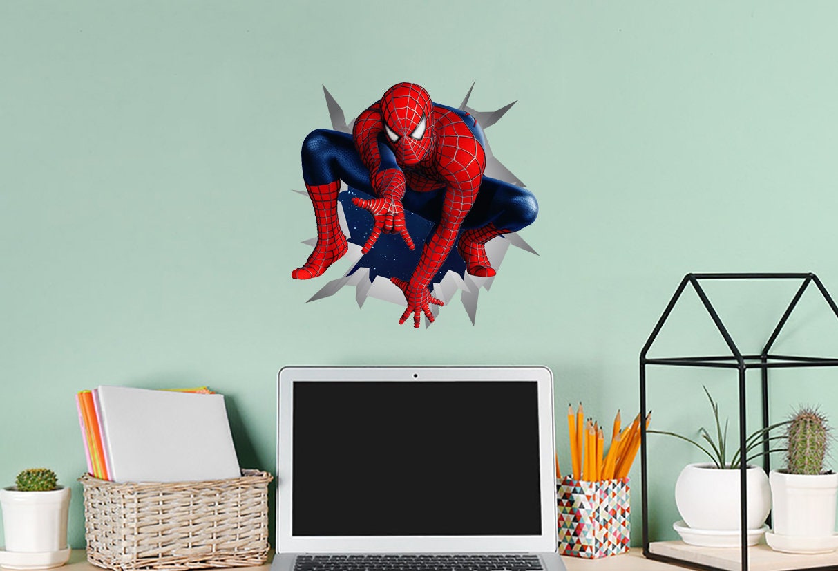 Spiderman Wall Decal. Superhero Vinyl Sticker Murals. - Etsy
