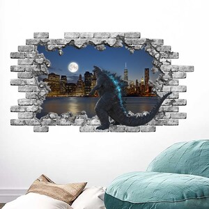 3D Godzilla King Wall Decal. Godzilla Movie Vinyl Sticker Murals. New ...