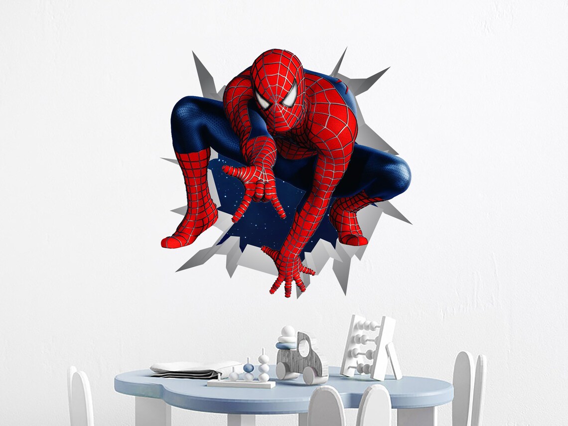 Spiderman Wall Decal. Superhero Vinyl Sticker Murals. - Etsy