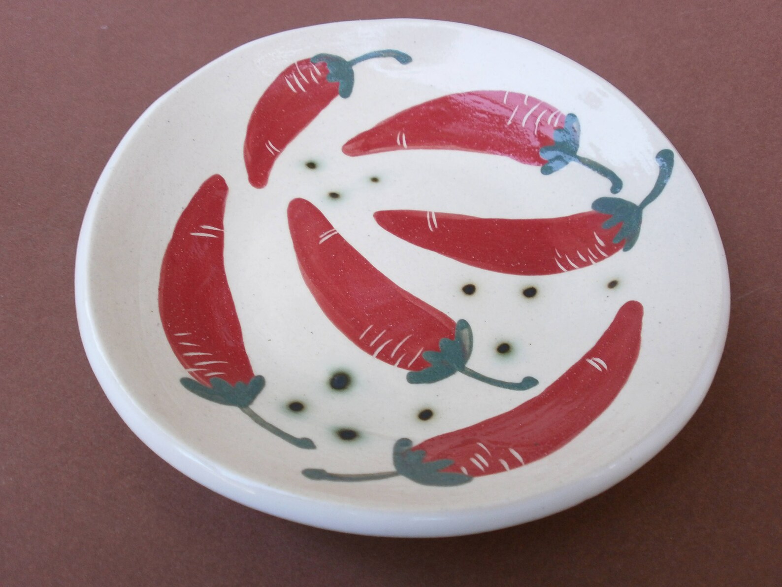 Plate-red Peppers Ceramic Plate-pottery Plate-handmade - Etsy