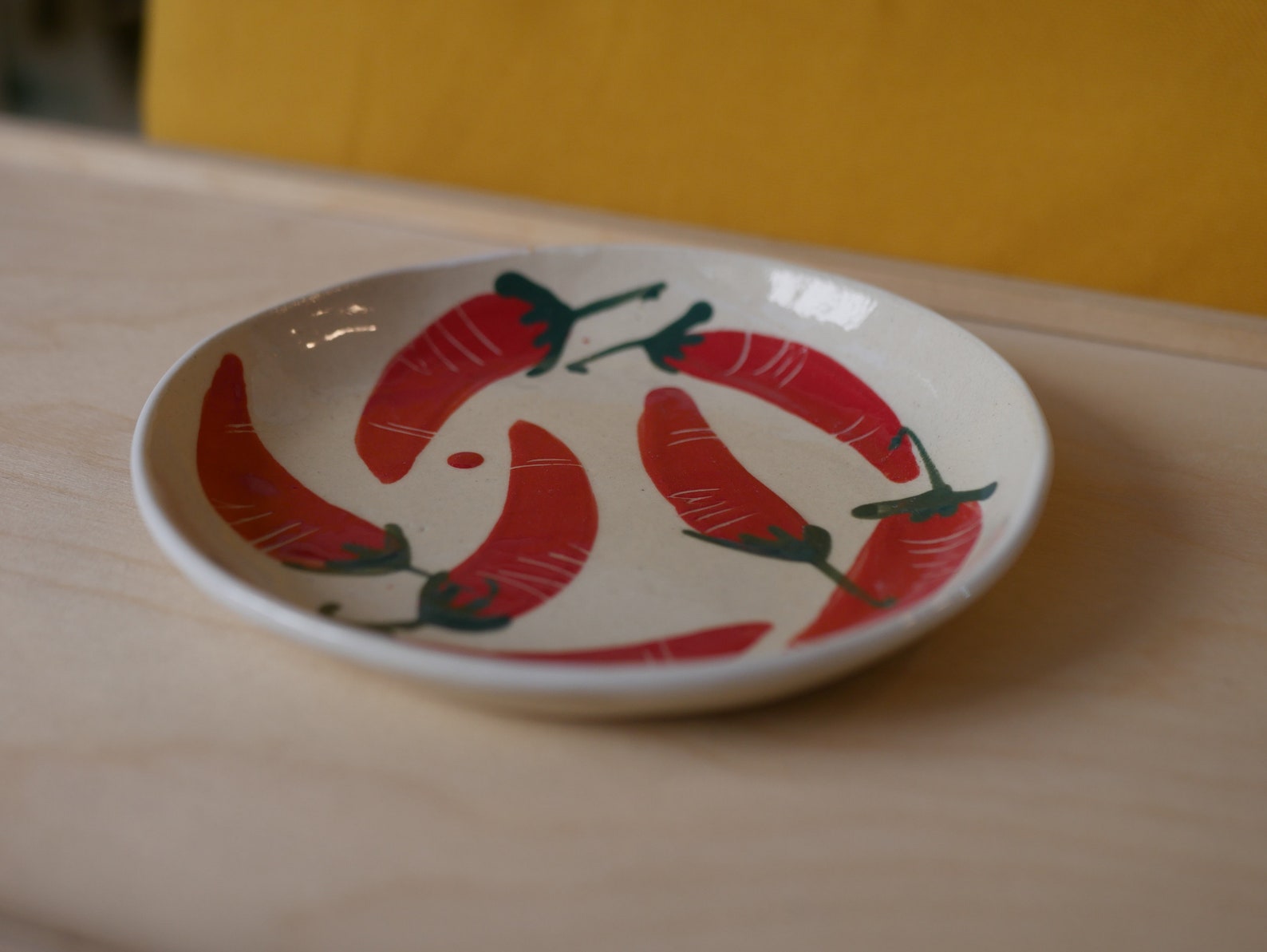 Plate-red Peppers Ceramic Plate-pottery Plate-handmade - Etsy
