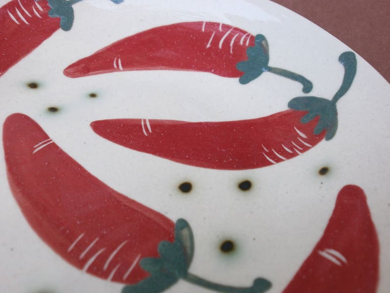 Plate-red Peppers Ceramic Plate-pottery Plate-handmade - Etsy