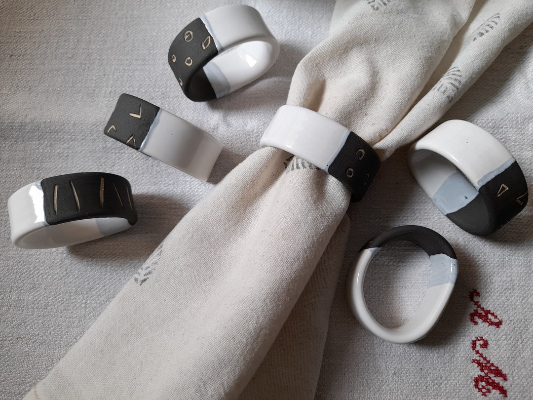Napkin Ring Ceramic Handmade Napkin Ring Napkin Holder Pottery Napkin ...
