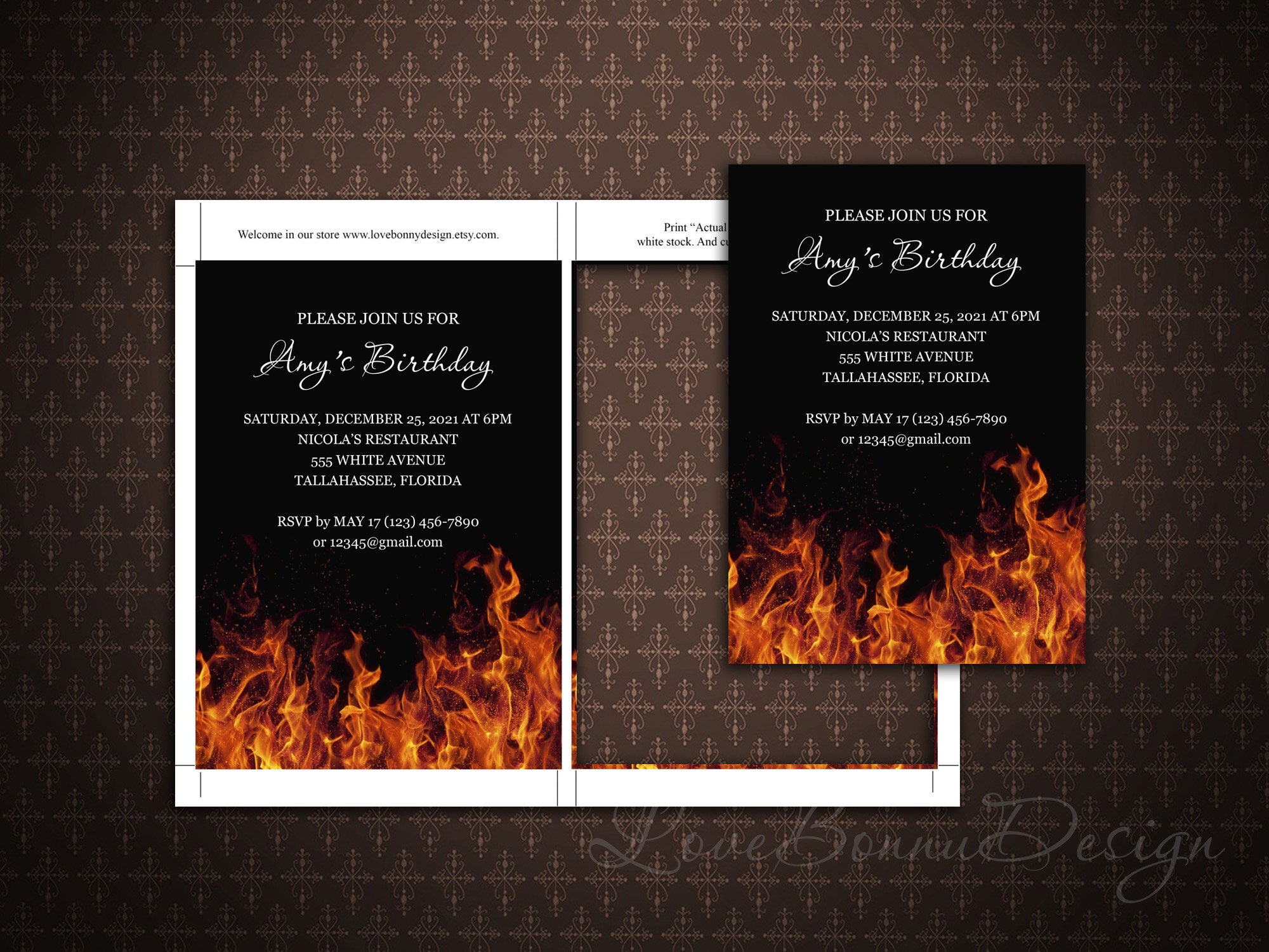 Fire Party Printable Invitation Bridal Shower Birthday - Etsy