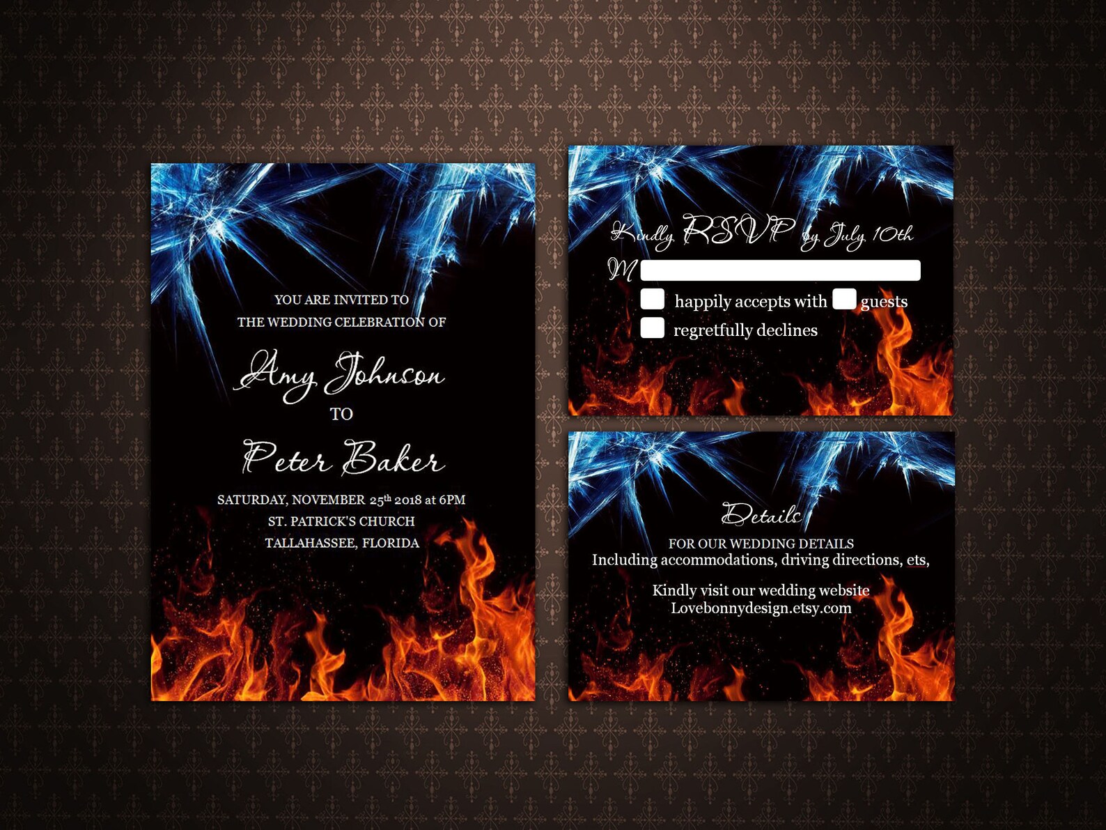 Fire and Ice Party Birthday Invitation Set Fire and Ice - Etsy Hong Kong