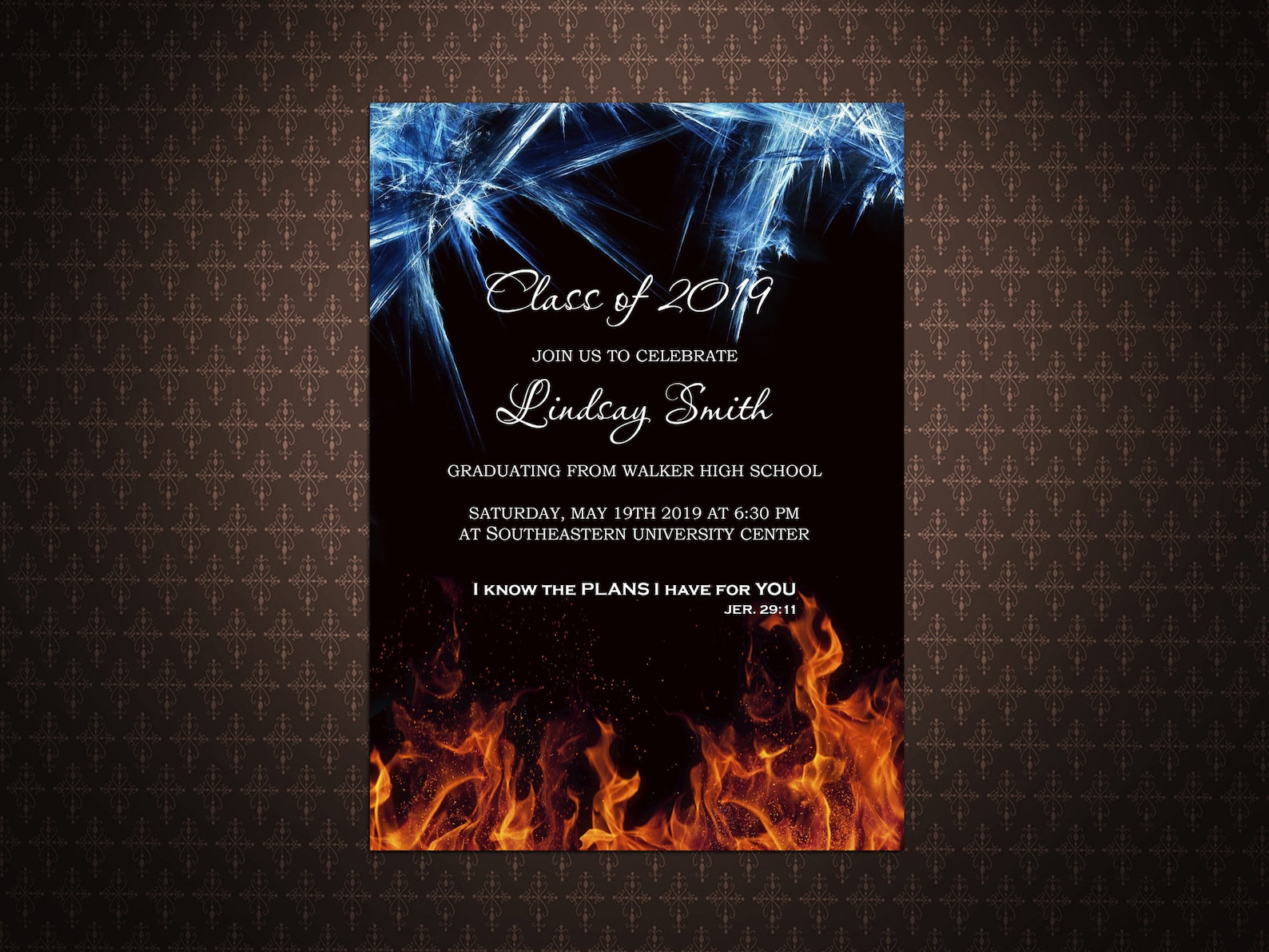 Fire and Ice Invitation Graduation Invitation Birthday Party - Etsy