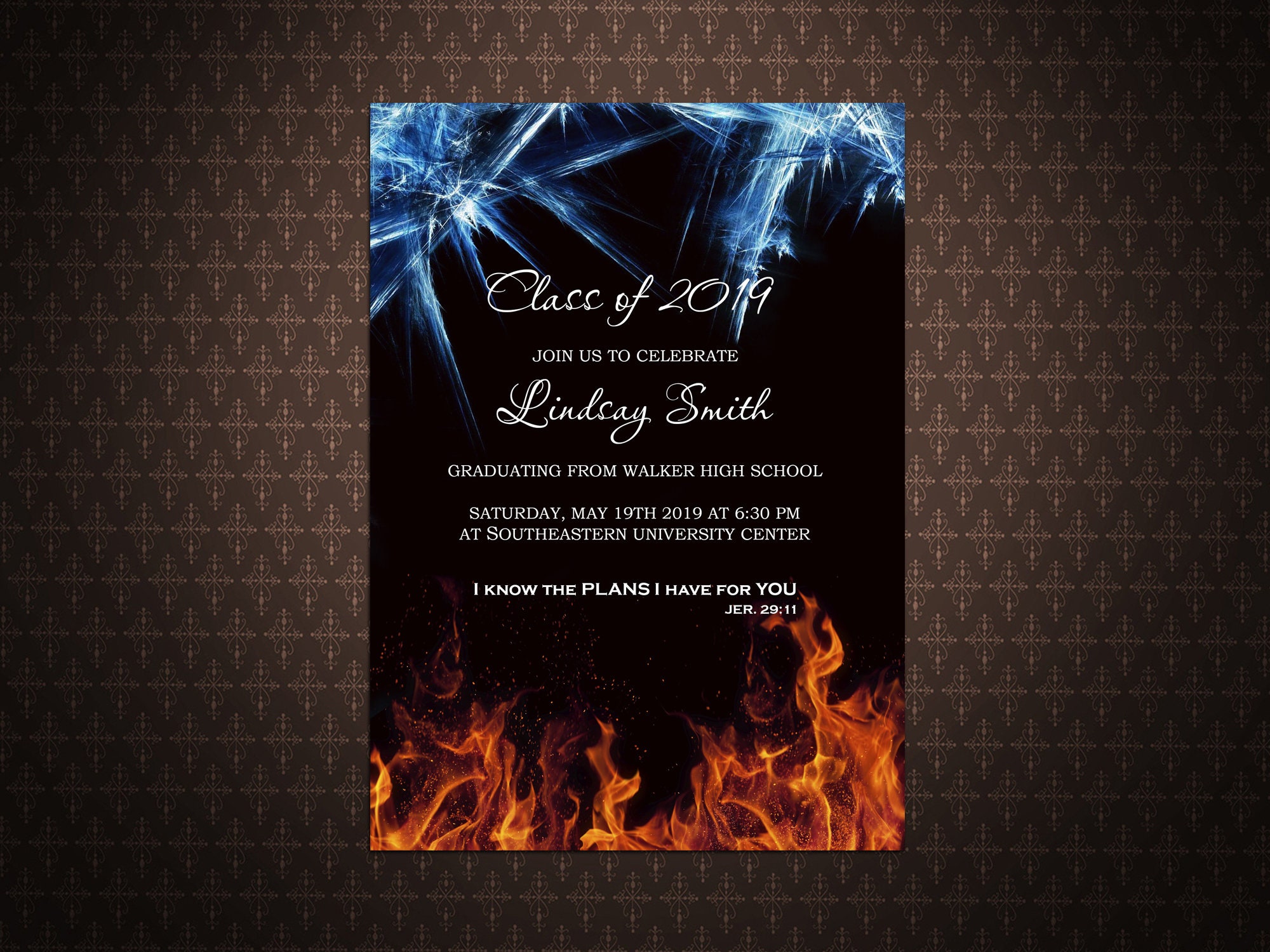 Fire and Ice Invitation Graduation Invitation Birthday Party - Etsy