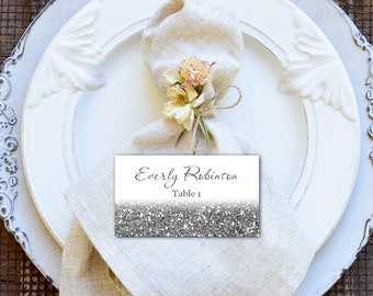 Silver Place Card | Etsy
