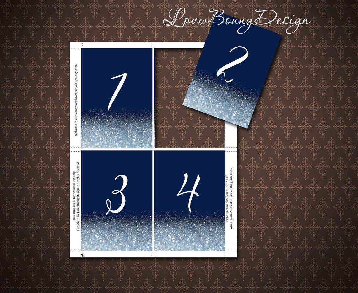 Table Numbers Printable Navy Table Numbers 1-32 - Etsy