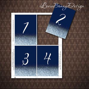 Table Numbers Printable, Navy Table Numbers 1-32, Double-sided, Navy ...