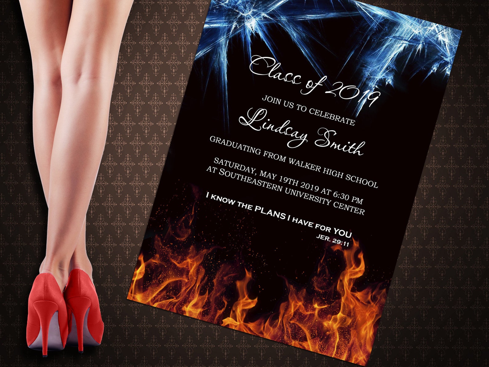 Fire and Ice Invitation Graduation Invitation Birthday Party - Etsy