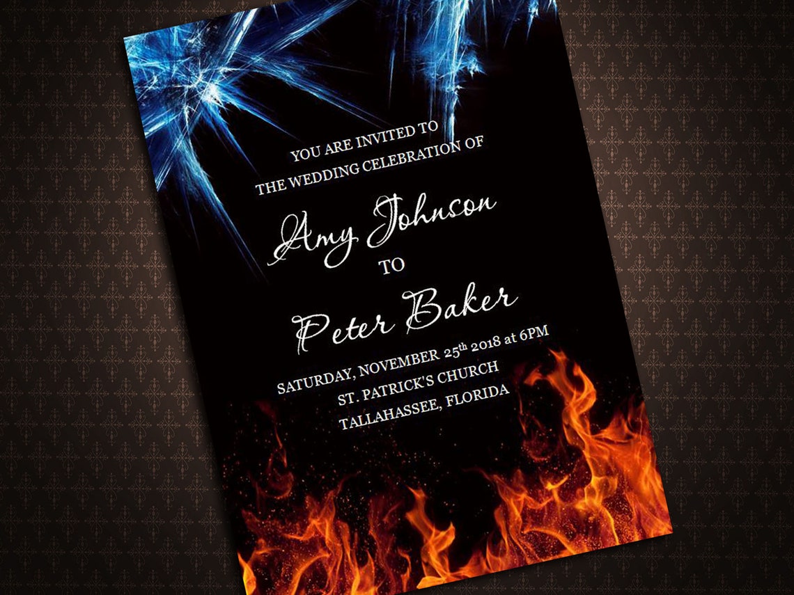 Fire and Ice Invitation Graduation Invitation Birthday Party - Etsy