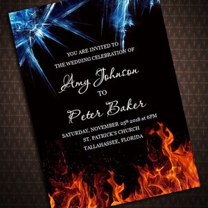 Fire and Ice Printable Invitation, Bridal Shower, Birthday, Anniversary ...