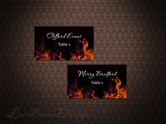 Place Cards Flat Fire Party Place Cards DIY Place Card - Etsy