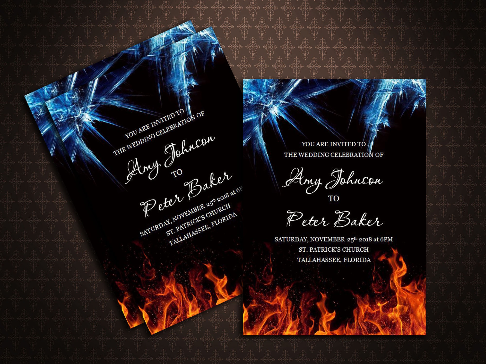 Fire and Ice Party, Birthday Invitation Set, Easy Templates ...