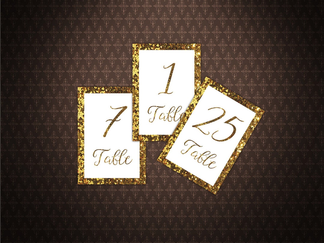 Instant Download Printable Gold Glitter Table Numbers, Número De La ...