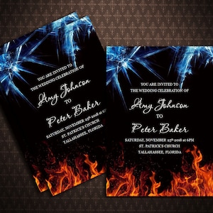 Fire and Ice Invitation, Graduation Invitation, Birthday Party ...