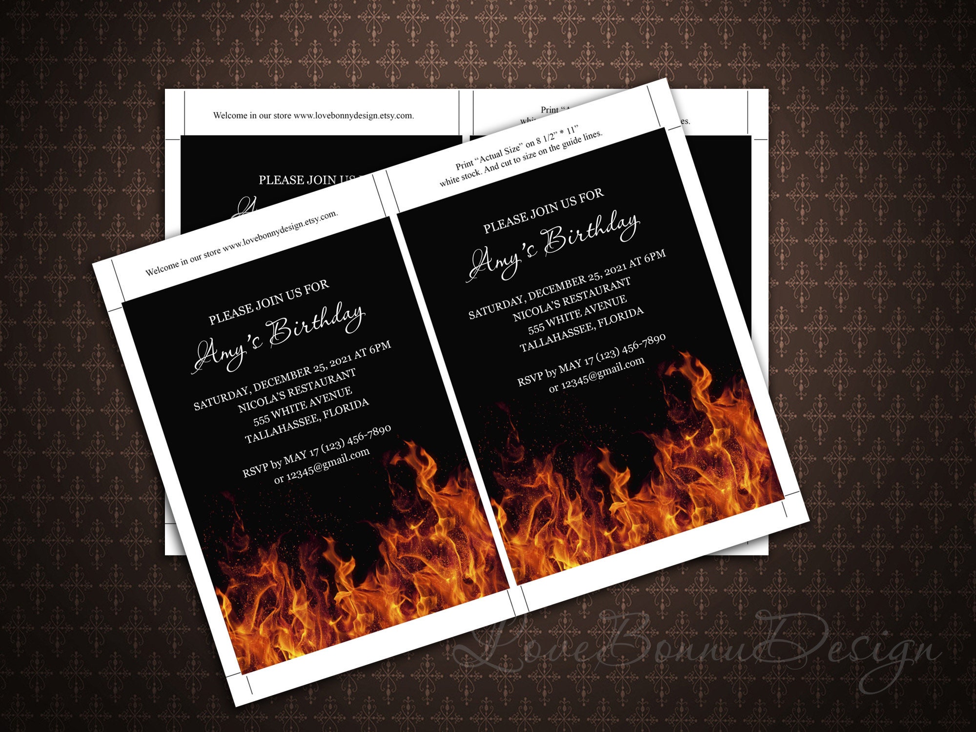 Fire Party Printable Invitation Bridal Shower Birthday - Etsy