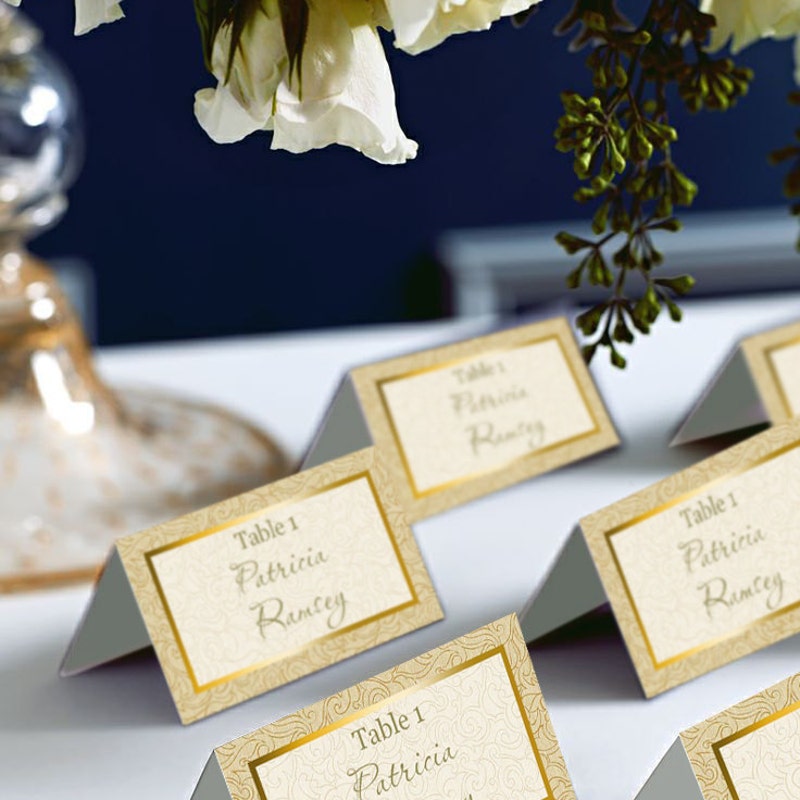 Gold Place Card - Etsy