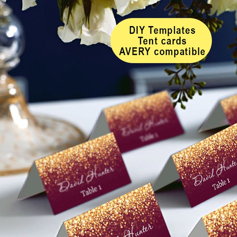 Burgundy Place Cards - Etsy