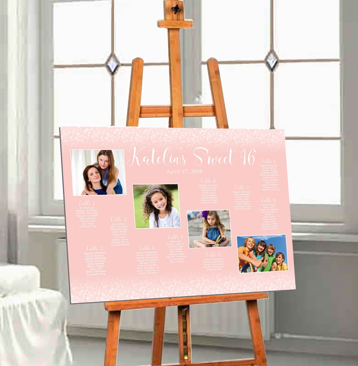 Seating Chart Sweet 16 Birthday Festive Table Plan Sweet | Etsy