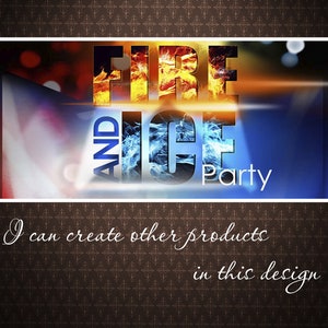 Fire and Ice Party, Birthday Invitation Set, Easy Templates ...