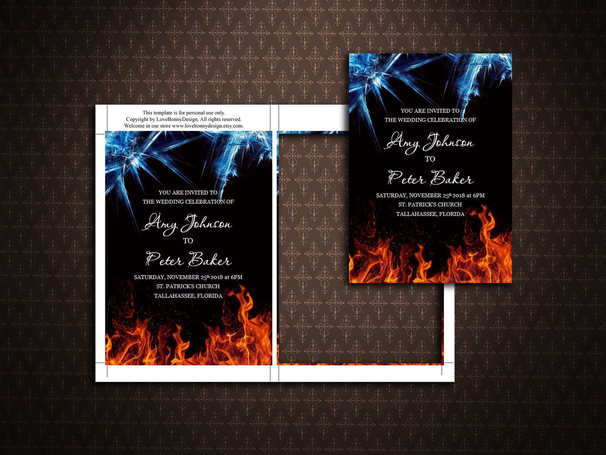 Fire and Ice Invitation Graduation Invitation Birthday Party | Etsy