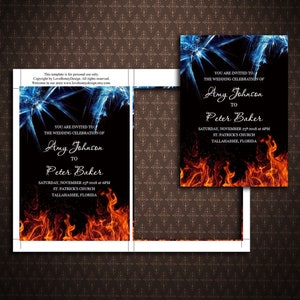 Fire and Ice Party, Birthday Invitation Set, Easy Templates ...