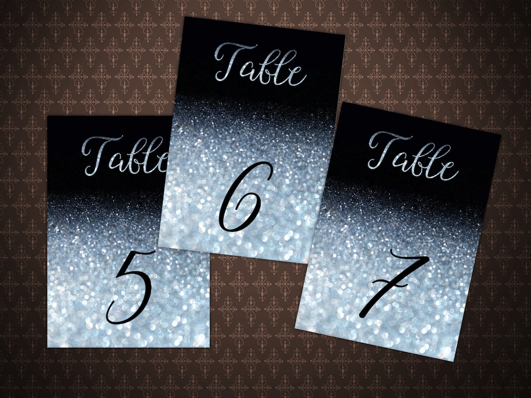 Instant Download Printable Silver Table Numbers, Table Numbers Wedding ...